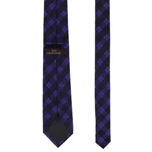 Trafalgar Digby Checkered Plaid Silk Necktie - Purple
