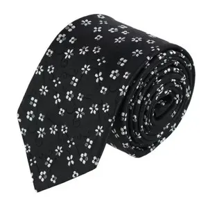 Trafalgar Trafalgar Tudor Daisy And Vine Necktie Black With White Daises