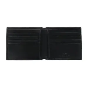 Trafalgar Esteban Croco Embossed Leather 8 Slot Bi-fold Wallet - Black