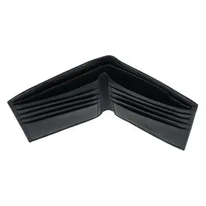 Trafalgar Esteban Croco Embossed Leather 8 Slot Bi-fold Wallet - Black