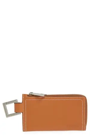 Jacquemus Le Porte Leather Zip Pouch - Light Brown 2