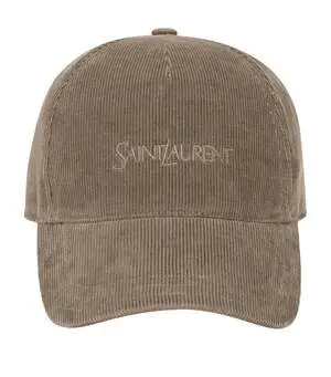 Saint Laurent Corduroy Logo Baseball Cap