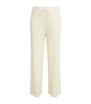 GANNI Rib-knit Simeon Wide-leg Trousers