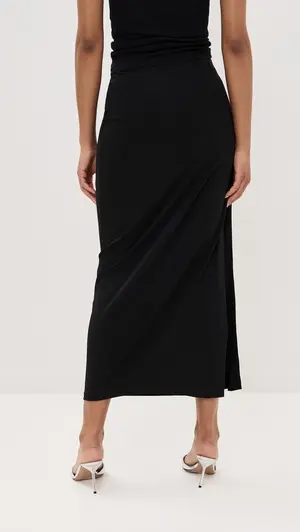 Rabanne Long Draped Skirt - Black