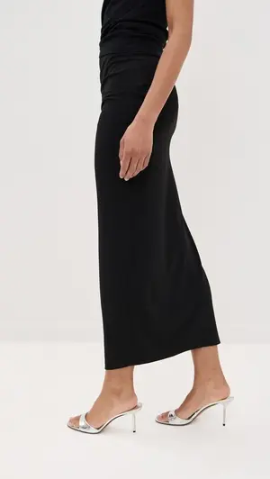 Rabanne Long Draped Skirt - Black