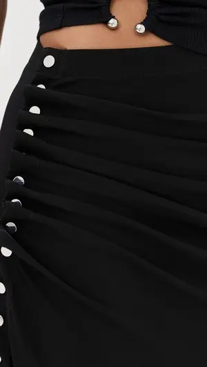 Rabanne Long Draped Skirt - Black
