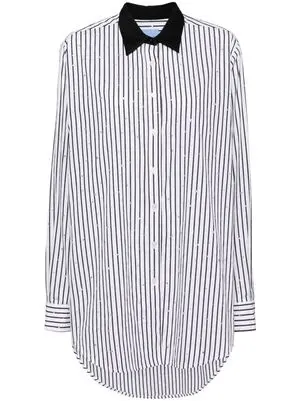 MACGRAW Striped Oversized Shirt - Black