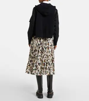 Sacai Paneled Cotton-blend Zip-up Hoodie