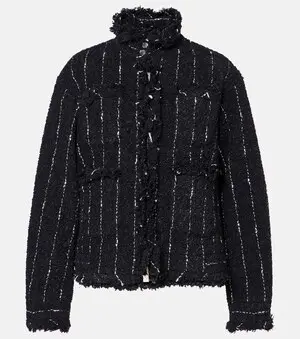 Sacai Striped Tweed Jacket - Black