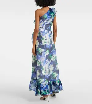 Costarellos Carmea Floral Silk Organza Maxi Dress