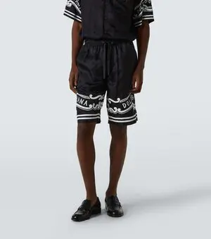 Dolce & Gabbana Paisley Silk Twill Bermuda Shorts