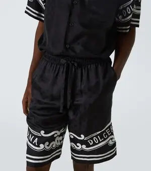 Dolce & Gabbana Paisley Silk Twill Bermuda Shorts