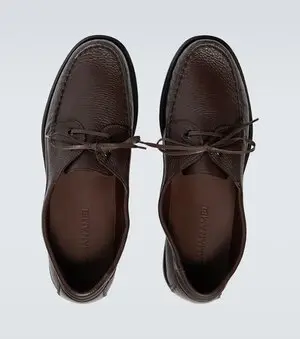 SAMAN AMEL City Moc Leather Boat Shoes - Brown