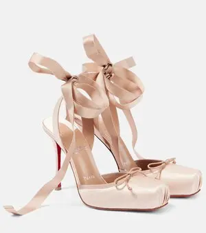 CHRISTIAN LOUBOUTIN Cassia 100 Crêpe Satin Pumps - Neutrals