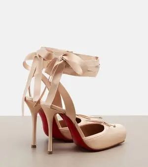 CHRISTIAN LOUBOUTIN Cassia 100 Crêpe Satin Pumps - Neutrals