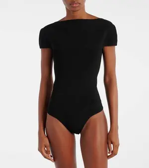 Khaite Basile Jersey Bodysuit - Black
