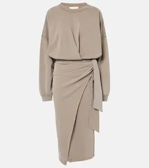 MARANT ETOILE Sandrina Draped Cotton Midi Dress - Green