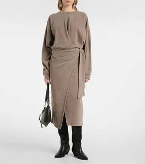MARANT ETOILE Sandrina Draped Cotton Midi Dress - Green