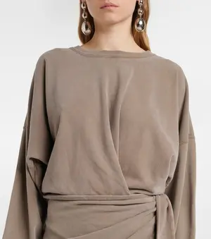 MARANT ETOILE Sandrina Draped Cotton Midi Dress - Green