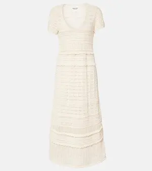 MARANT ETOILE Aurore Knitted Cotton Midi Dress - White