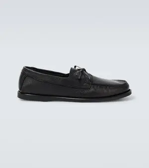 SAMAN AMEL City Moc Leather Loafers - Black