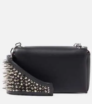 CHRISTIAN LOUBOUTIN Artemis Spiked Leather Crossbody Bag - Black