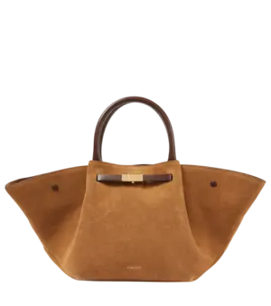 DEMELLIER New York Midi Suede Tote Bag - Beige