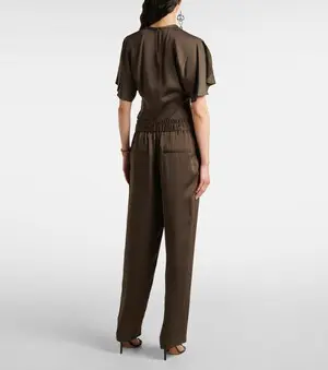 Isabel Marant Étoile Kendry Satin Wide-leg Pants - Brown
