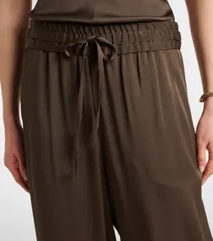 Isabel Marant Étoile Kendry Satin Wide-leg Pants - Brown