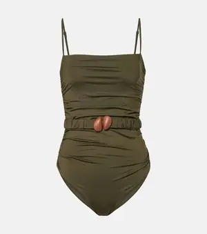 Johanna Ortiz Ruched Swimsuit - Green