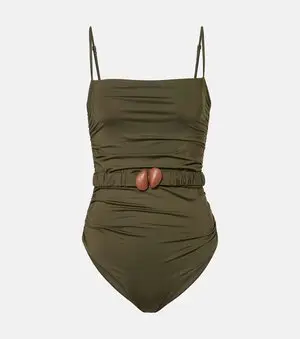 Johanna Ortiz Ruched Swimsuit - Green