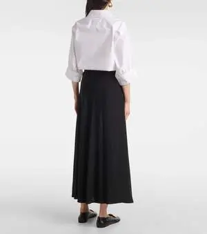 JIL SANDER Pleated Midi Skirt - Black
