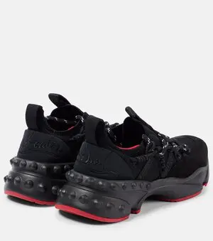 CHRISTIAN LOUBOUTIN Trailnrun Suede-trimmed Sneakers - Black