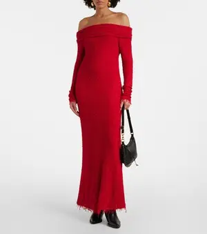 Isabel Marant Étoile Ormany Jersey Bouclé Maxi Dress - Red