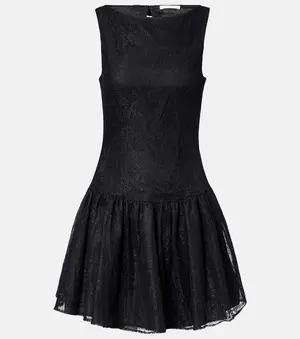 Nina Ricci Bow-detail Lace Mini Dress - Black