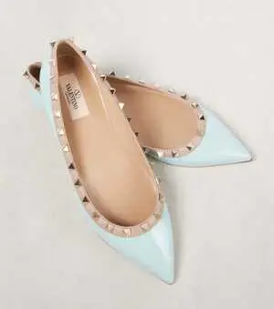 Valentino Garavani Rockstud Patent Leather Ballet Flats