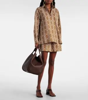 Max Mara Taiga High-rise Cotton Shorts - Brown