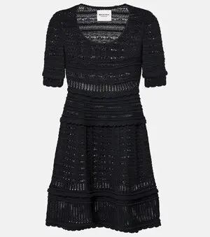 MARANT ETOILE Abril Knitted Cotton Minidress - Black