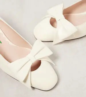 Valentino Garavani Bowow 45 Leather Pumps - White