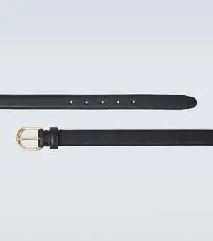 SAMAN AMEL Calf Leather Belt - Black