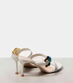 GIANVITO ROSSI Embellished Leather Mules