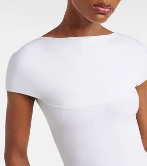 Khaite Basile Jersey Bodysuit - White