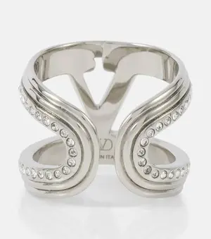 Valentino Garavani Vlogo Crystal-embellished Ring