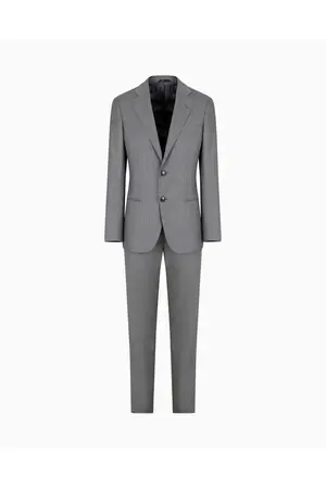 Giorgio Armani Single-breasted Soho Line Suit In Virgin Wool And Cashmere - Red