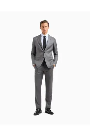 Giorgio Armani Single-breasted Soho Line Suit In Virgin Wool And Cashmere - Red