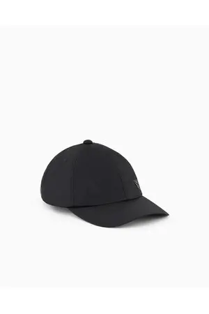 Emporio Armani Nylon Baseball Cap With Eagle Plate - Black