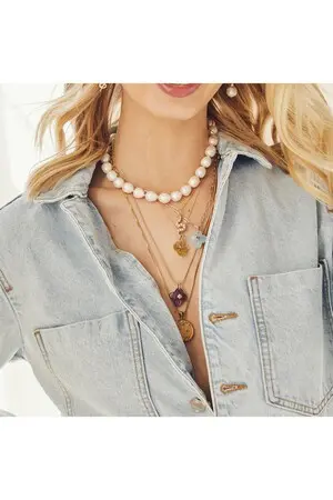 JANE WIN Pearl Knotted Beaded Necklace