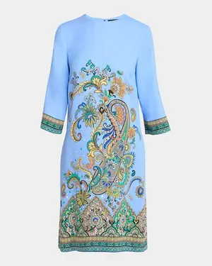 Etro Printed Jersey Dress In Blue Print 2 - 60% Off | Editorialist