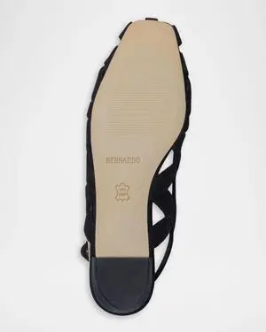 Bernardo Glinda Woven Leather Ballerina Flats - Black
