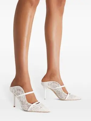 MALONE SOULIERS 85mm Maureen Mules - White